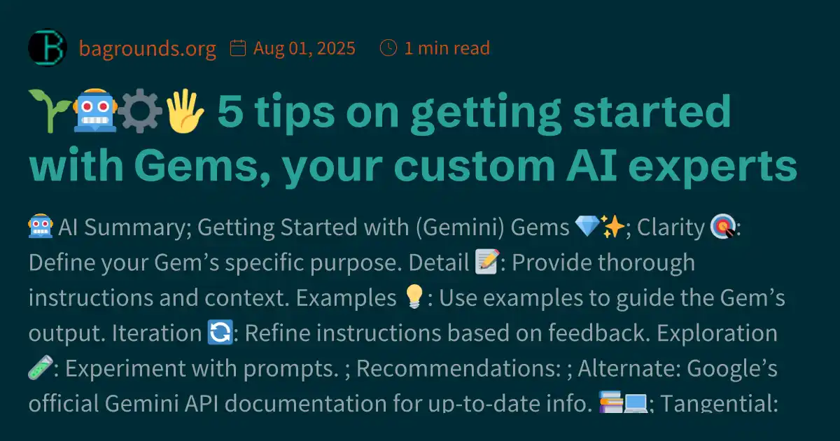 5 tips on getting started with Gems, your custom AI experts 5 tips on getting started with Gems, your custom AI experts