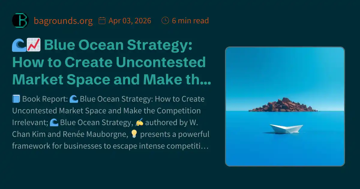 🌊📈 Blue Ocean Strategy: How to Create Uncontested Market Space and Make ...