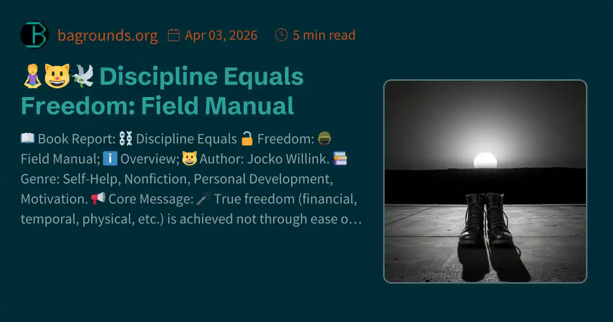 🧘🟰🕊️ Discipline Equals Freedom: Field Manual