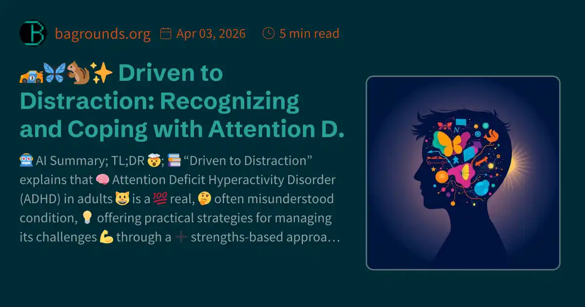 🏎️🦋🐿️ Driven to Distraction: Recognizing and Coping with Attention ...