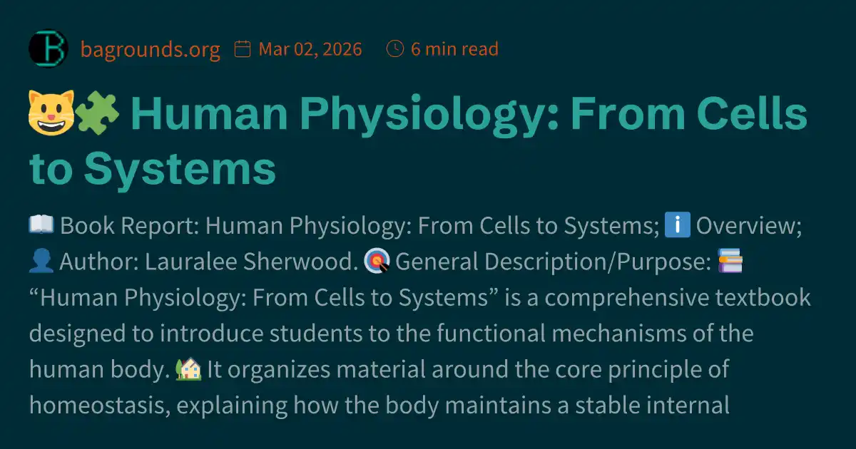 🧑‍⚕️🧩 Human Physiology: From Cells to Systems