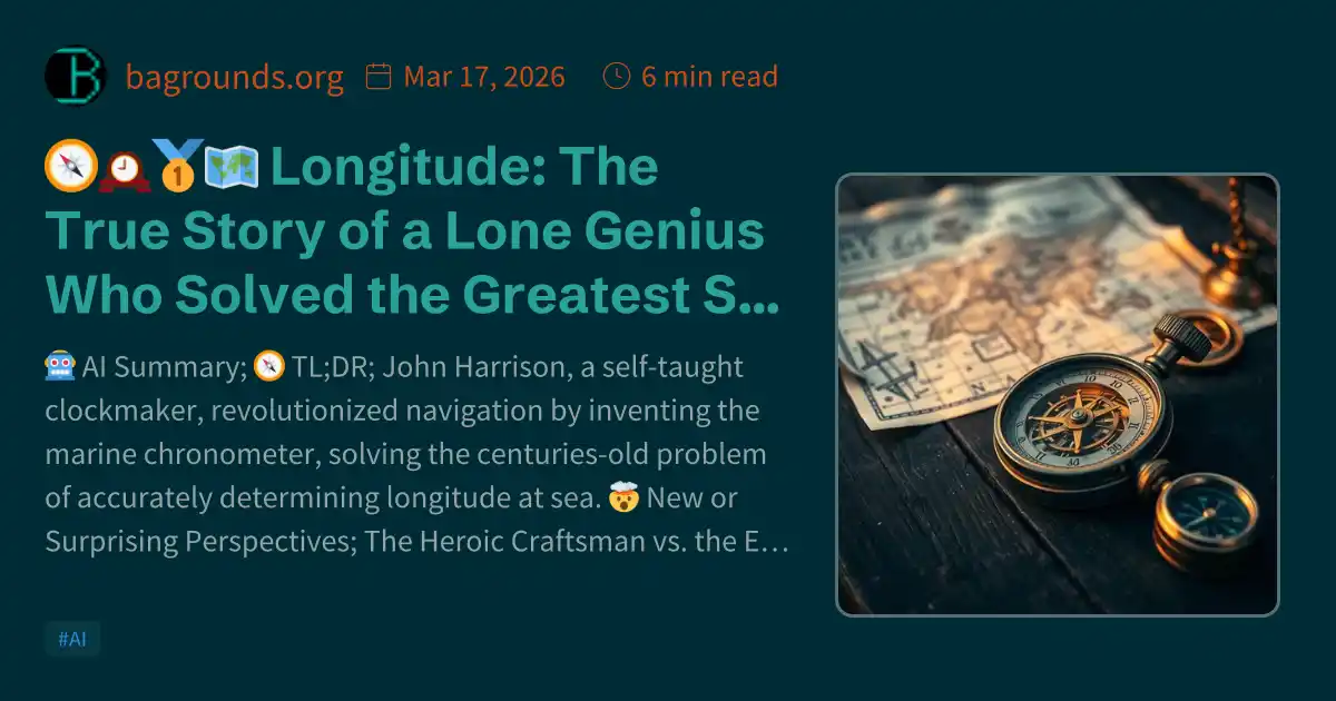 🧭🕰️🥇🗺️ Longitude: The True Story of a Lone Genius Who Solved the ...