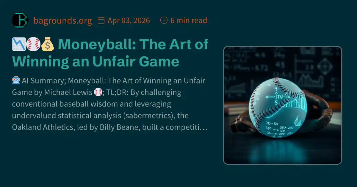 📉⚾💰 Moneyball: The Art of Winning an Unfair Game