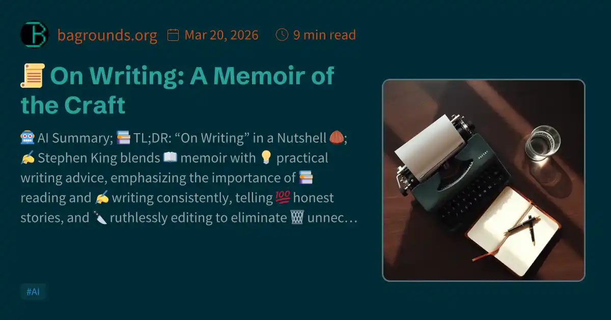 📜 On Writing: A Memoir of the Craft