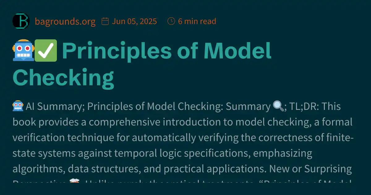 🤖 Principles of Model Checking