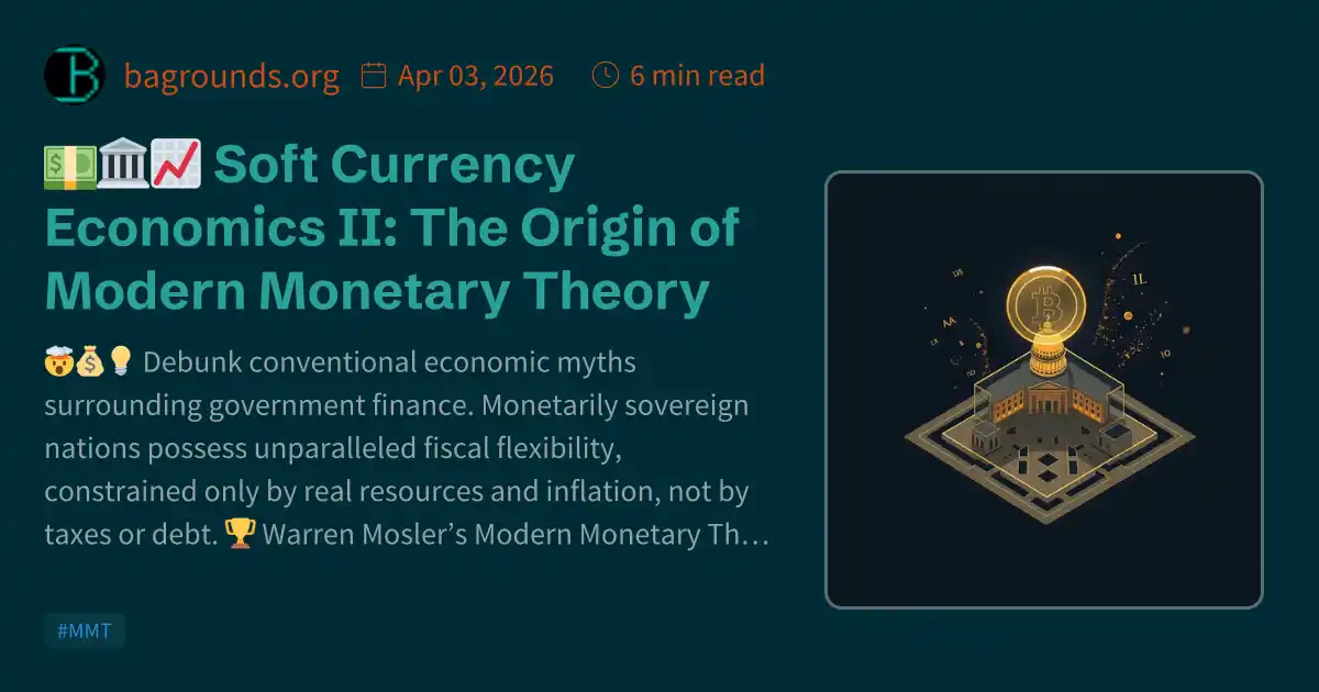 💵🏛️📈 Soft Currency Economics II: The Origin of Modern Monetary Theory