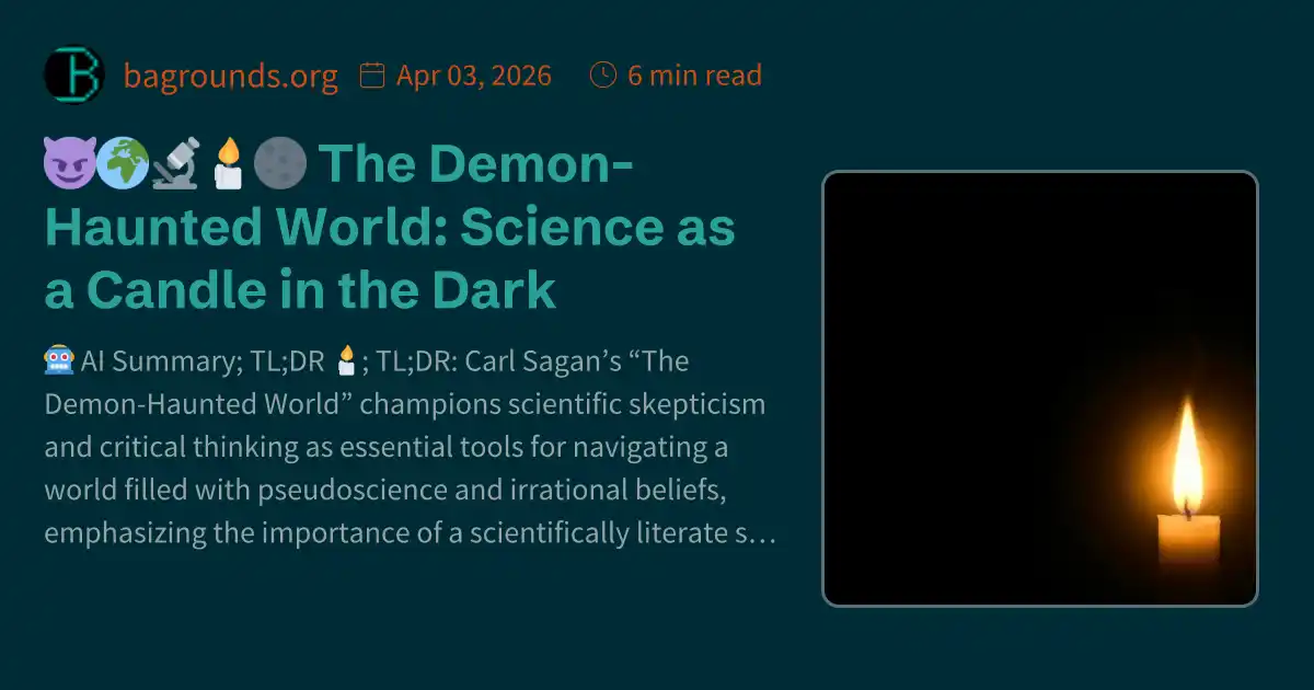 😈🌍🔬🕯️🌑 The Demon-Haunted World: Science as a Candle in the Dark