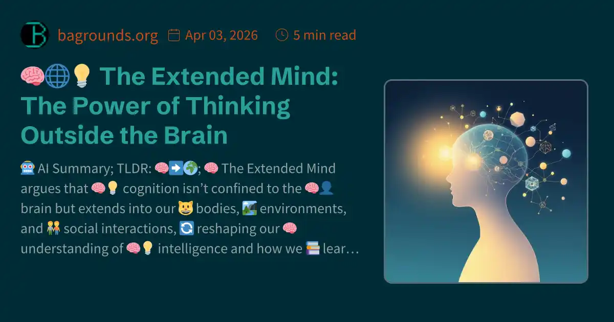 🧠🌐💡 The Extended Mind: The Power of Thinking Outside the Brain