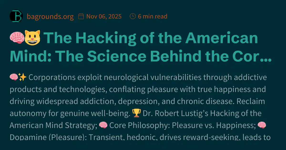 🧠🧑‍💻 The Hacking of the American Mind: The Science Behind the Corporate Takeover of Our Bodies ...