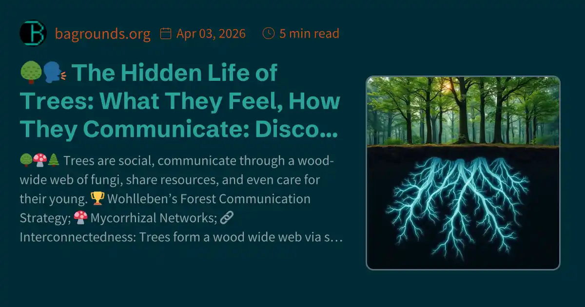 🌳🗣️ The Hidden Life of Trees: What They Feel, How They Communicate ...