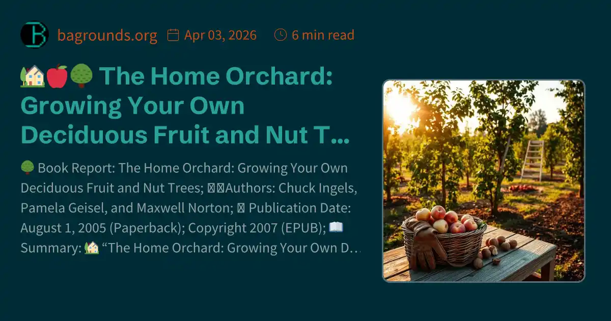🏡🍎🌳 The Home Orchard: Growing Your Own Deciduous Fruit and Nut Trees