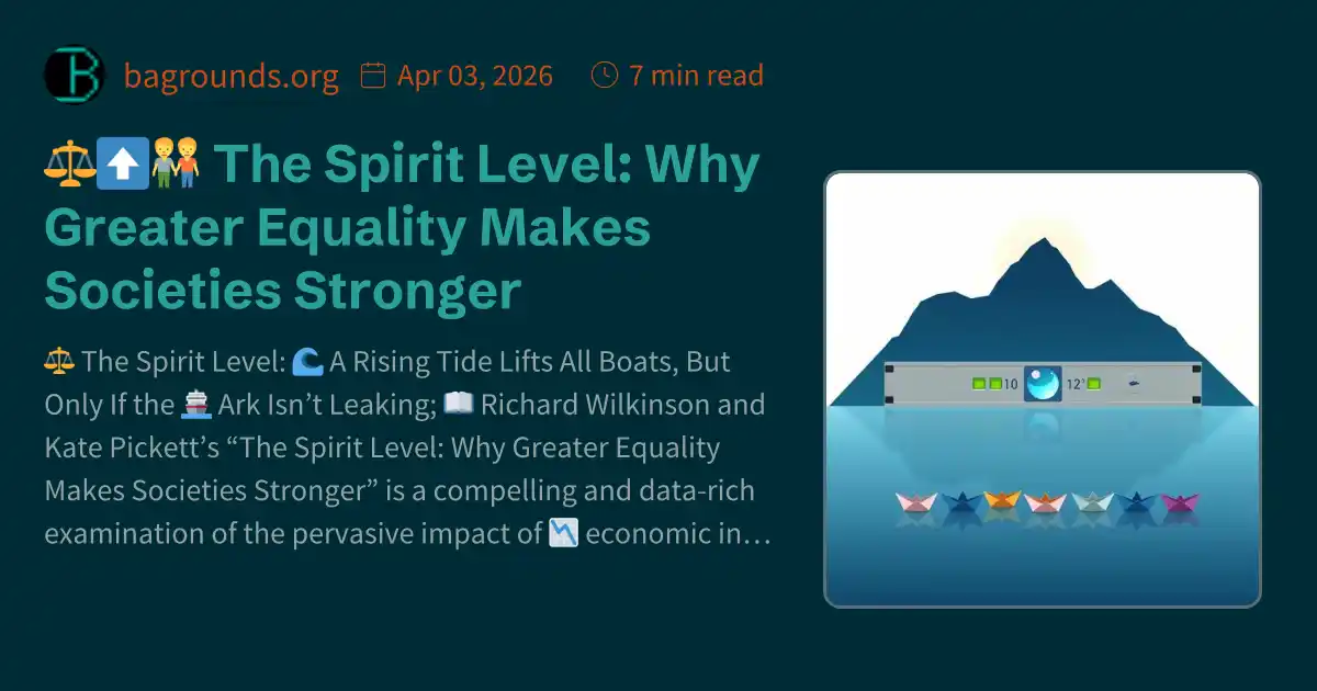 ⚖️⬆️🤝 The Spirit Level: Why Greater Equality Makes Societies Stronger