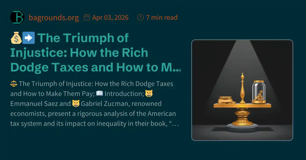 💰 ️ The Triumph of Injustice: How the Rich Dodge Taxes and How to Make ...