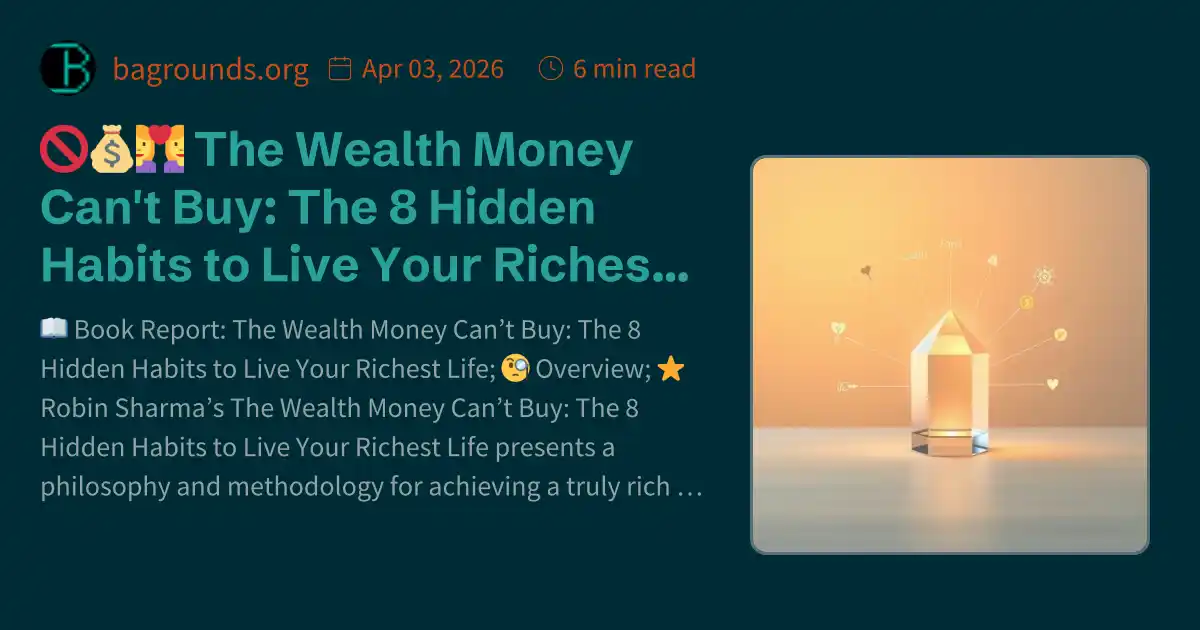 🚫💰 ️ The Wealth Money Can't Buy: The 8 Hidden Habits to Live Your ...