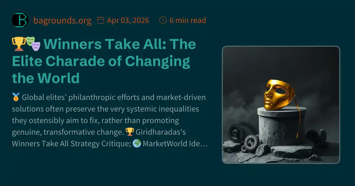 🏆🎭 Winners Take All: The Elite Charade of Changing the World