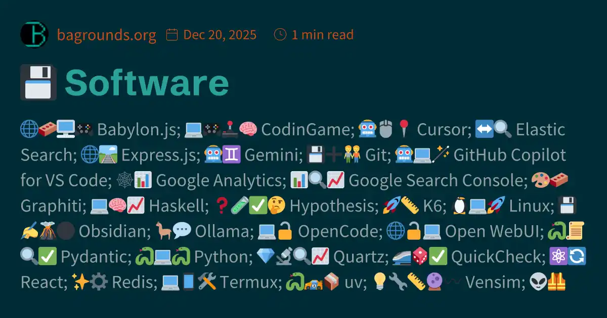 💾 Software