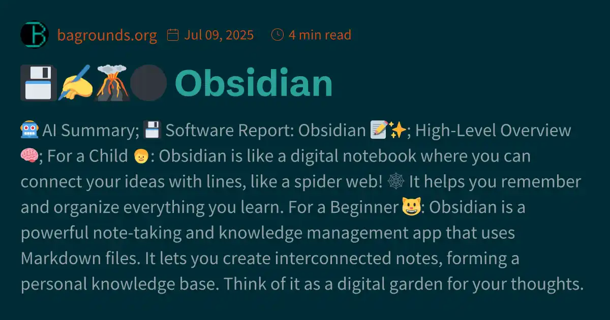 💾 ️🌋⚫️ Obsidian