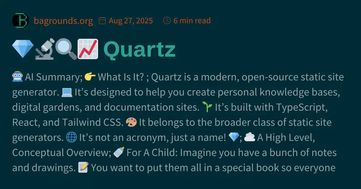 💎🔬🔍📈 Quartz
