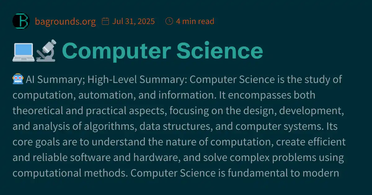 💻🔬 Computer Science