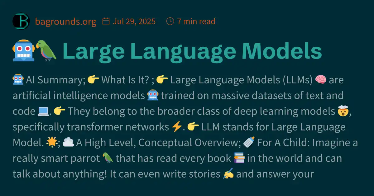🤖🦜 Large Language Models