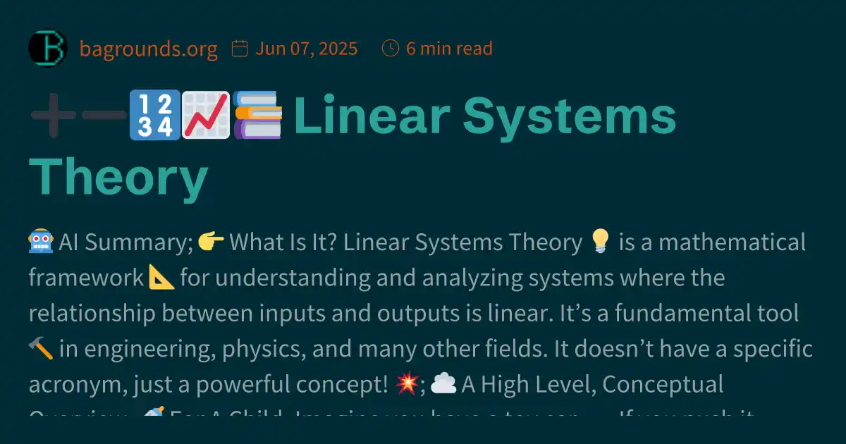 🔢📈📚 Linear Systems Theory