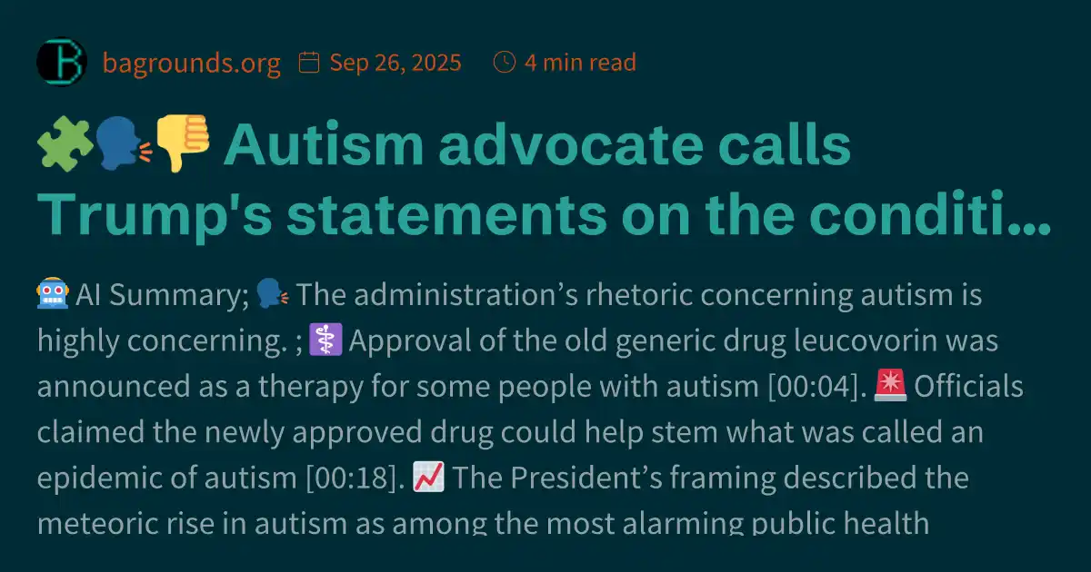 🧩🗣️👎 Autism advocate calls Trump's statements on the condition ...