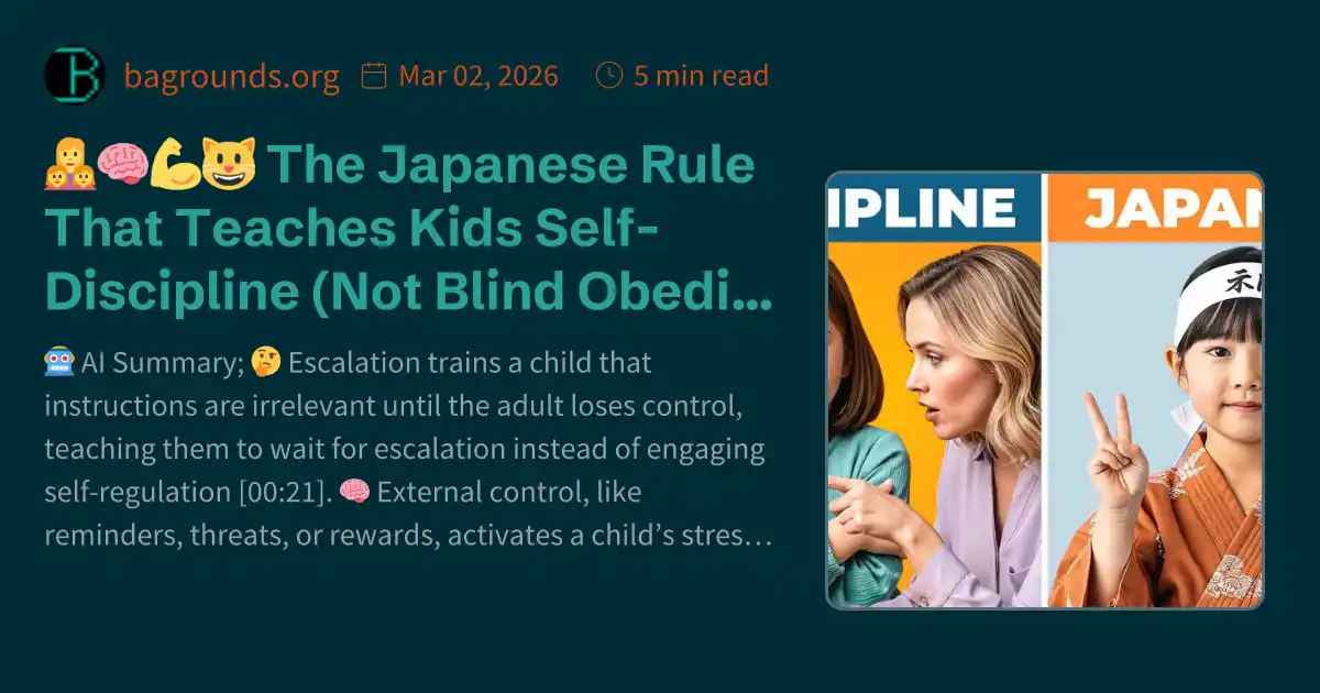 👧🧠💪🇯🇵 The Japanese Rule That Teaches Kids Self-Discipline (Not Blind ...